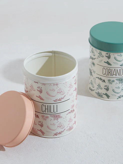 The Beautiful. Multicolour Printed Spice Box - (Set of 3)
