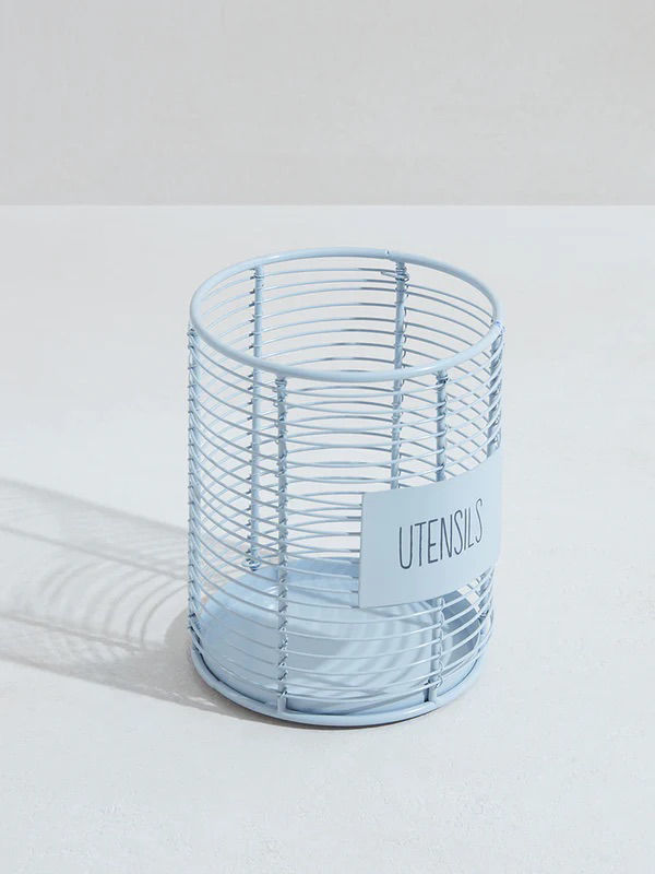 The Beautiful. Light Blue Wired Cutlery Caddy
