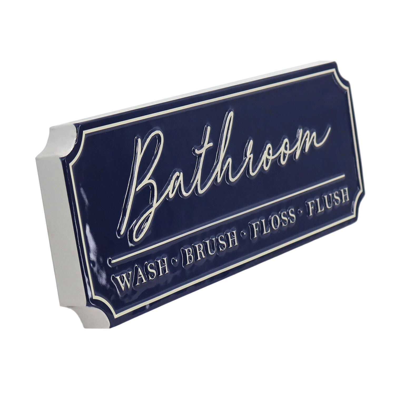 The Beautiful. Bathroom Embossed Metal Plaque
